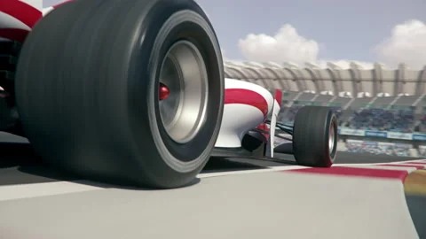Dynamic rear view of a formula one race ... | Stock Video | Pond5