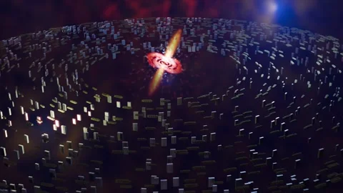 Dyson swarm ring, Dyson sphere around bl... | Stock Video | Pond5