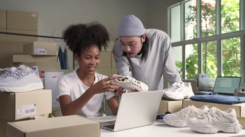 E-commerce business owner working in sto... | Stock Video | Pond5