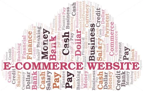 E-Commerce Website typography vector word cloud.: Graphic #128980245