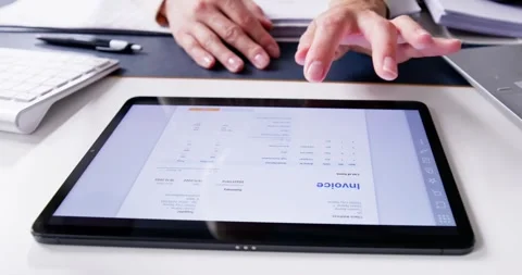 Invoice Tablet Stock Footage ~ Royalty Free Stock Videos | Pond5