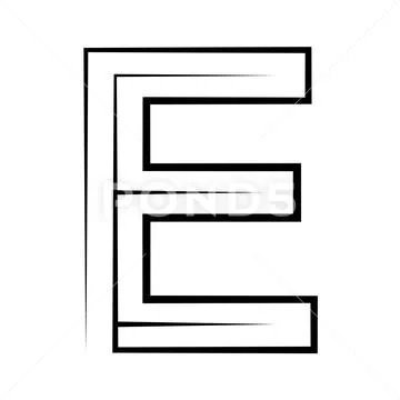 E logo studio, letter e one line icon logotype font: Graphic #261383645