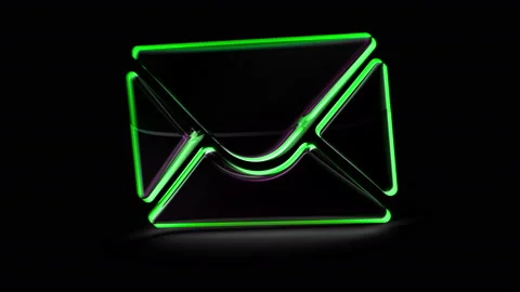 E-mail icon in black background. Looping... | Stock Video | Pond5