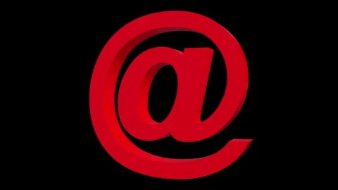 E-mail red symbol email sign, rotates ar... | Stock Video | Pond5