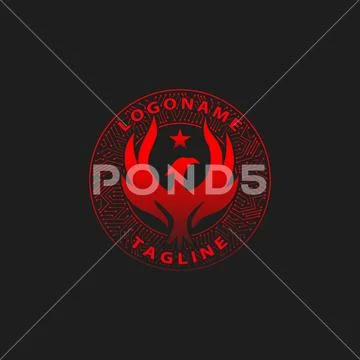 Eagle cyber security logo design: Royalty Free #268137642