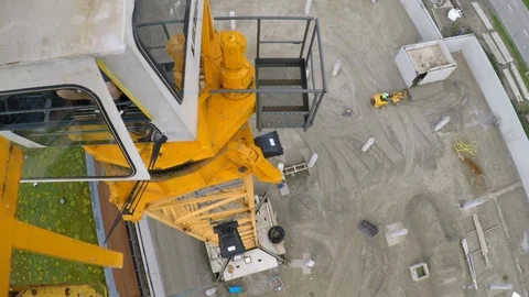 Eagle eye from the Trolley of a Tower Cr... | Stock Video | Pond5