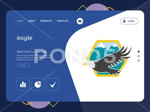 Eagle Landing page website template design Illustration #90171744