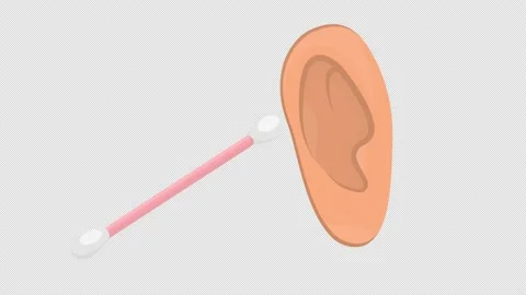 Ear cleaning. Animation of a cotton swab... | Stock Video | Pond5