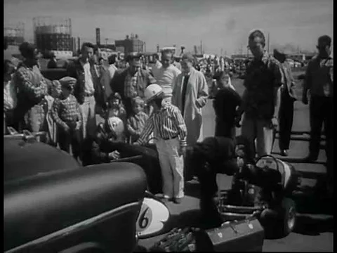 Early 1950s Children racing go-karts aro... | Stock Video | Pond5