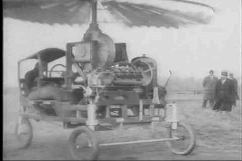 Early Aviation - Failed Vintage Flying M... | Stock Video | Pond5