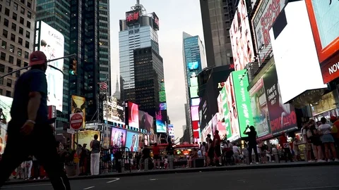 Early evening time-lapse in Times Square... | Stock Video | Pond5