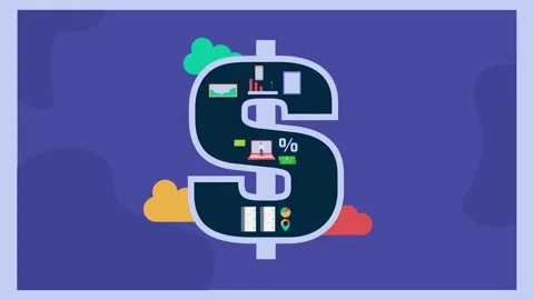Earning, saving and investing money 2d a... | Stock Video | Pond5