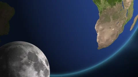 Earth and Moon Size Comparison Animation | Stock Video | Pond5