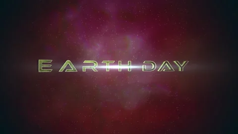 Earth Day shines in glowing letters on m... | Stock Video | Pond5