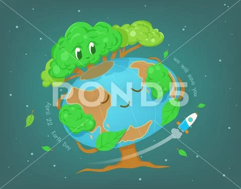 Earth Day ,World environment day background. tree save the earth on ...