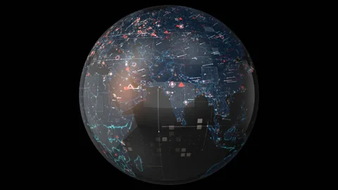Earth Digital Sphere Rotating Future Tec... | Stock Video | Pond5