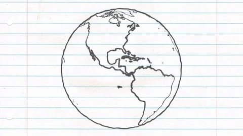 Earth drawing paper cartoon hand drawn a... | Stock Video | Pond5