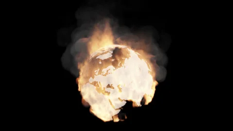 Earth on Fire 4K Loop Top View | Stock Video | Pond5