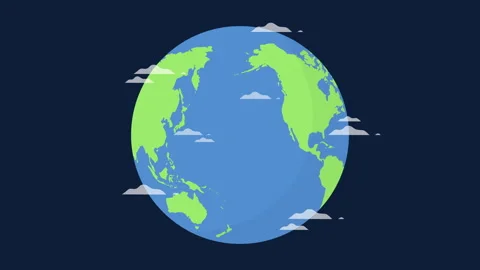 Earth Globe Rotation 2D Animation Footag... | Stock Video | Pond5