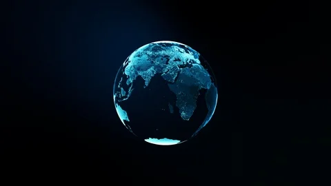 Earth globe with transparent night map o... | Stock Video | Pond5