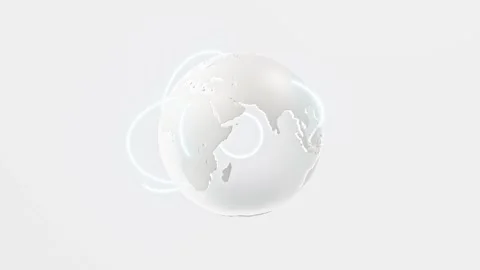Earth globe white translucent on white b... | Stock Video | Pond5