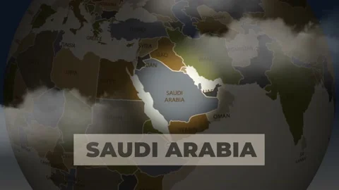 Earth globe zoom to Saudi Arabia animati... | Stock Video | Pond5
