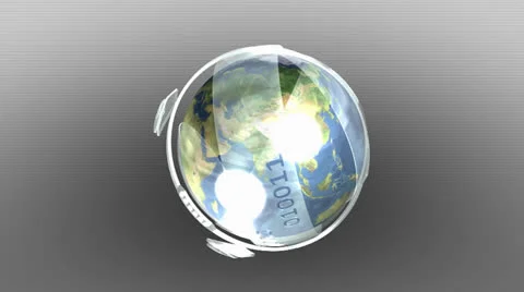 Earth inside futuristic shell, backgroun... | Stock Video | Pond5