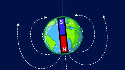 Earth magnetic field with arrows and lin... | Stock Video | Pond5
