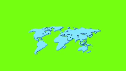 Earth Map 3D Animated Icon on Green Scre... | Stock Video | Pond5