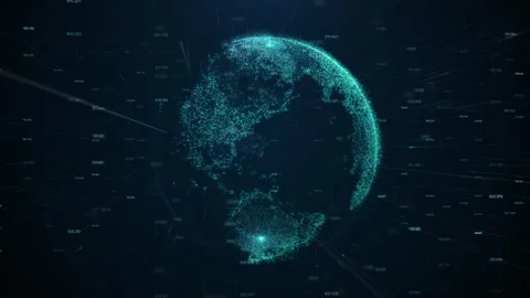 Earth map digital connection and social ... | Stock Video | Pond5