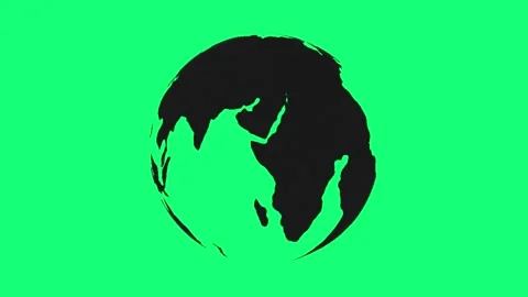 Earth map icon animation on the backgrou... | Stock Video | Pond5