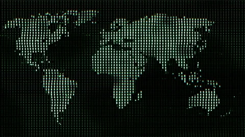 Earth Map Pixel Logo Screen Animation. F... | Stock Video | Pond5