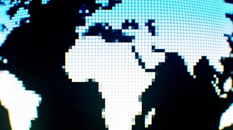 Earth map spinning with fixed pixel posi... | Stock Video | Pond5