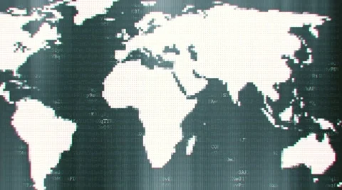 Earth map spinning with fixed pixel posi... | Stock Video | Pond5