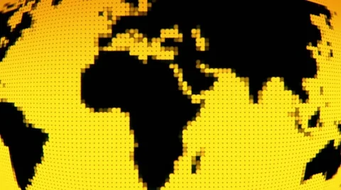 Earth map spinning with floating pixel p... | Stock Video | Pond5