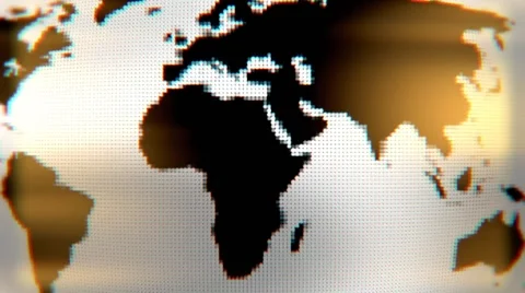 Earth map spinning with floating pixel p... | Stock Video | Pond5