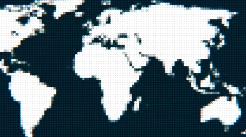 Earth map spinning with floating pixel p... | Stock Video | Pond5