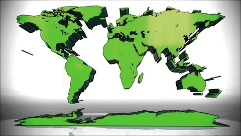 Earth map world exploding breaking float... | Stock Video | Pond5