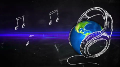 Earth Musical Note Blackboard Looping An... | Stock Video | Pond5