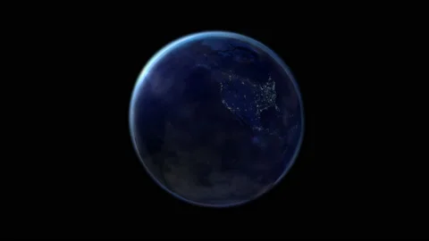 Earth night globe on the alpha channel | Stock Video | Pond5