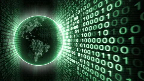 Earth Planet with Binary Code Green Back... | Stock Video | Pond5