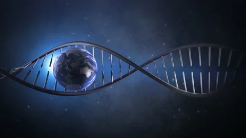 Earth planet rotating inside the dna mol... | Stock Video | Pond5