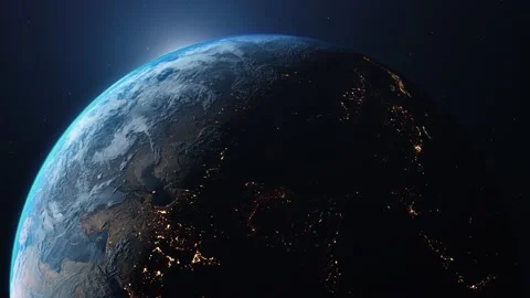 Earth planet scene background.Space Zoom... | Stock Video | Pond5