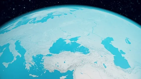Earth planet with snow rotating in space... | Stock Video | Pond5