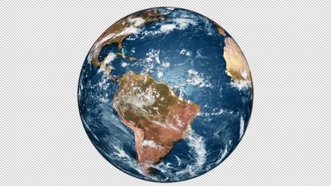 Earth rotate on alpha channel background... | Stock Video | Pond5