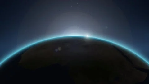 Earth Rotating with Rising Sun Animation | Stock Video | Pond5