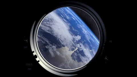 Earth as seen through window of Internat... | Stock Video | Pond5