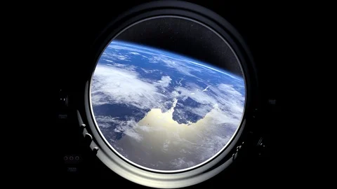 Earth as seen through window of Internat... | Stock Video | Pond5