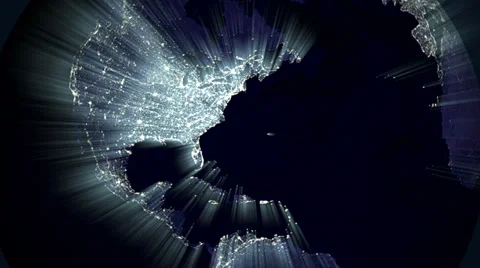 Earth spinning in loop with light rays g... | Stock Video | Pond5