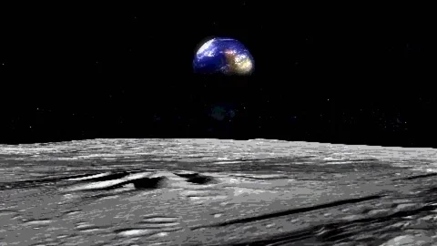 Earth view from the moon 8 bit | Stock Video | Pond5